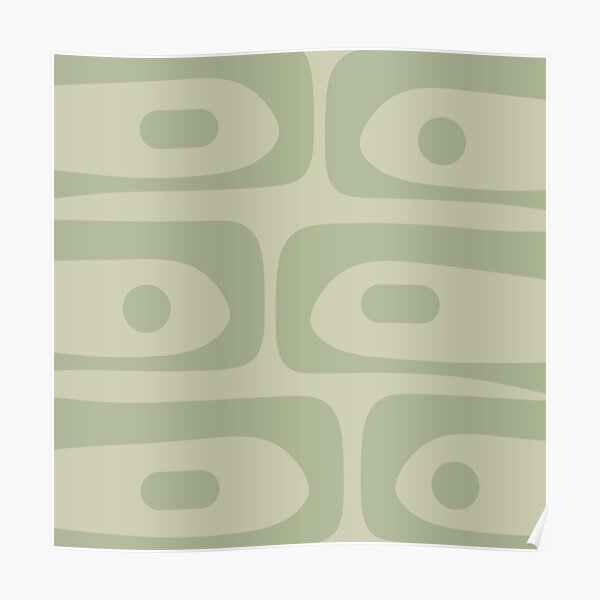 Mid Century Modern Piquet Abstract Pattern In Sage Green Tones Poster