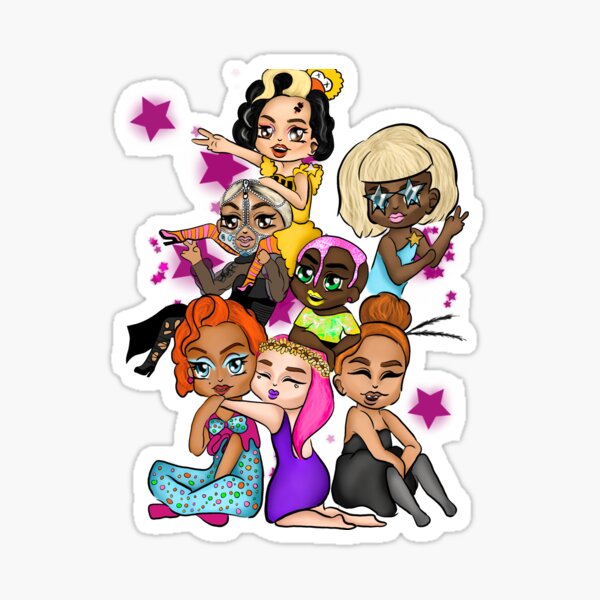 "Chibi Drag Race" Sticker for Sale by PandarchyArt | Redbubble