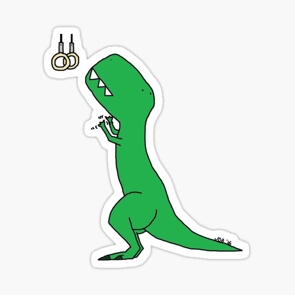 "T-Rex Olympic Rings" Sticker by paintbydumbers | Redbubble