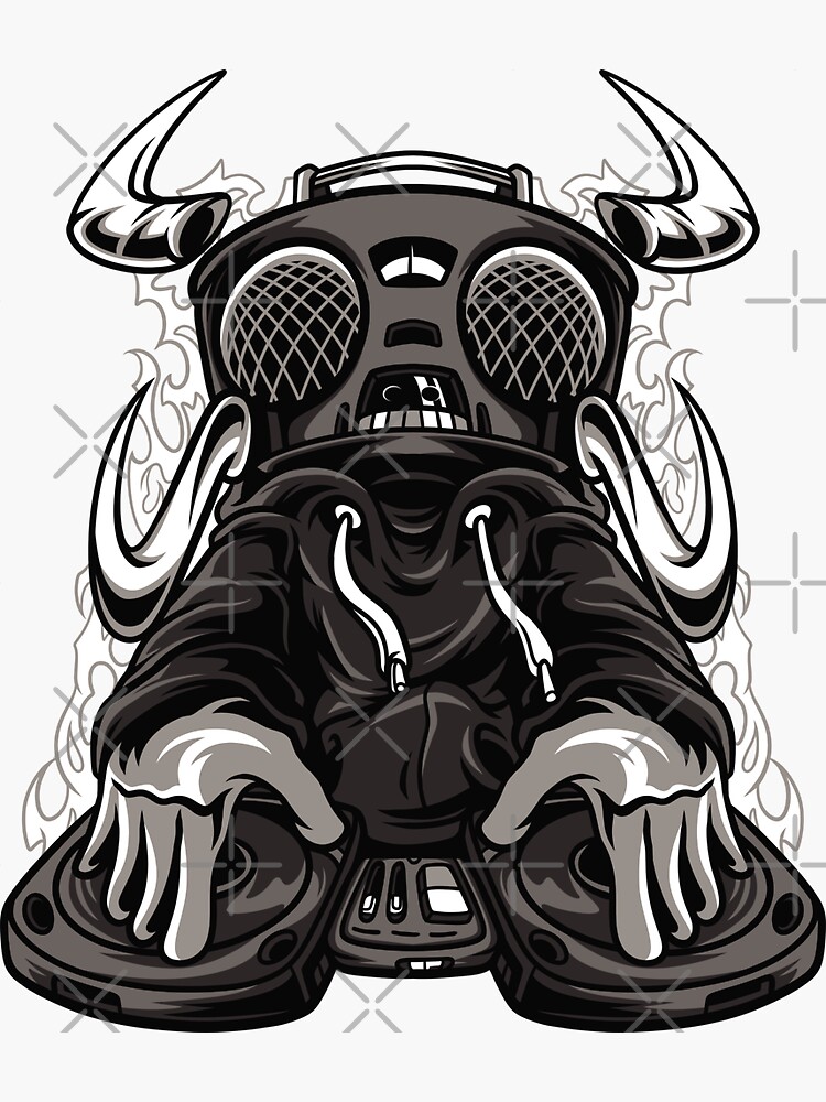 "Evil Beats Hip Hop Illustration Alternative Design " Sticker for Sale ...