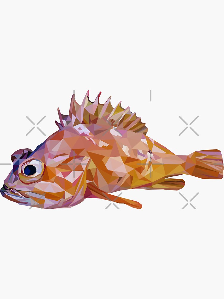 "Gopher Rockfish low poly art" Sticker by kingswag | Redbubble