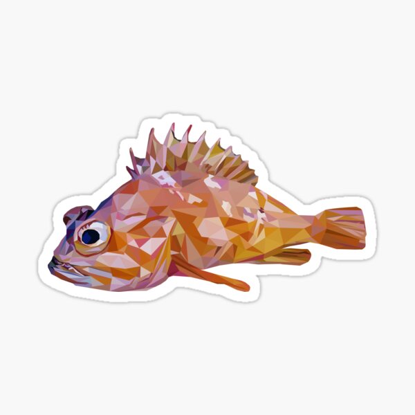 "Gopher Rockfish low poly art" Sticker by kingswag | Redbubble