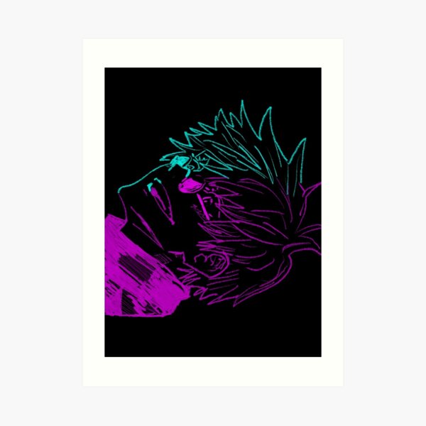 "Gojo Satoru Neon Sketch " Art Print for Sale by alinajmp | Redbubble
