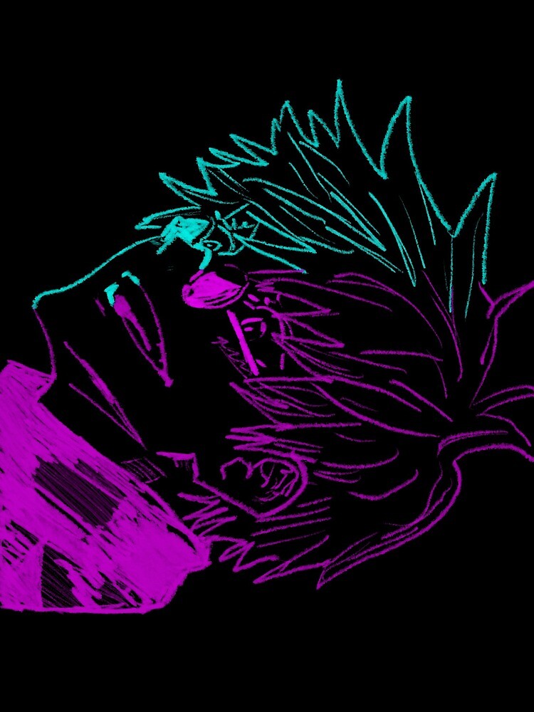 "Gojo Satoru Neon Sketch " Art Print for Sale by alinajmp | Redbubble