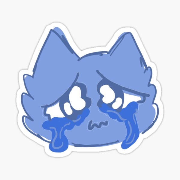 "cute and sad cat " Sticker for Sale by kaconpasas | Redbubble
