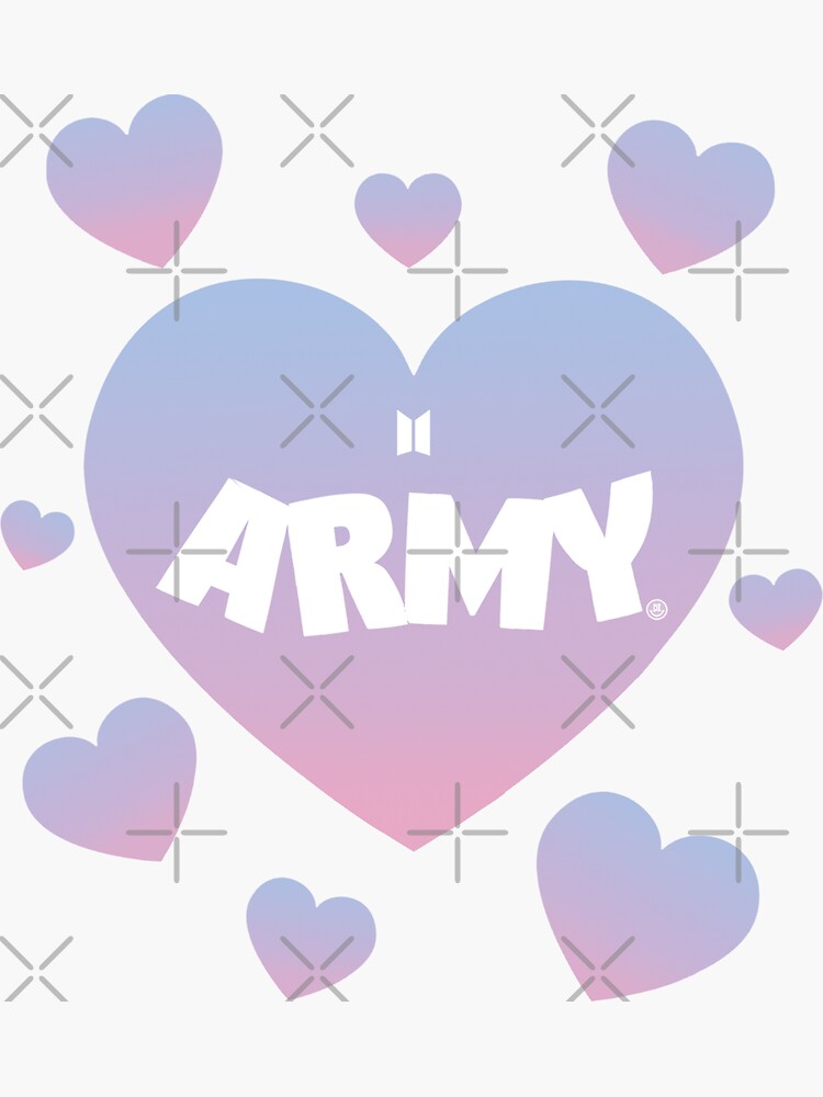 "Gradient Heart Army" Sticker for Sale by daphinteresting | Redbubble