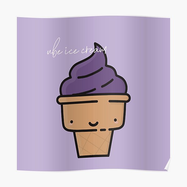 "Ube Ice Cream Icon: Filipino Dessert" Poster for Sale by Jamila-Benito ...