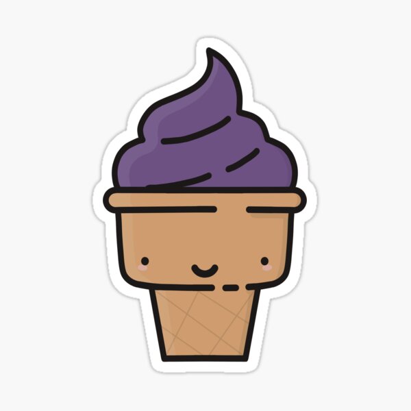 "Ube Ice Cream Icon: Filipino Dessert" Sticker by Jamila-Benito | Redbubble