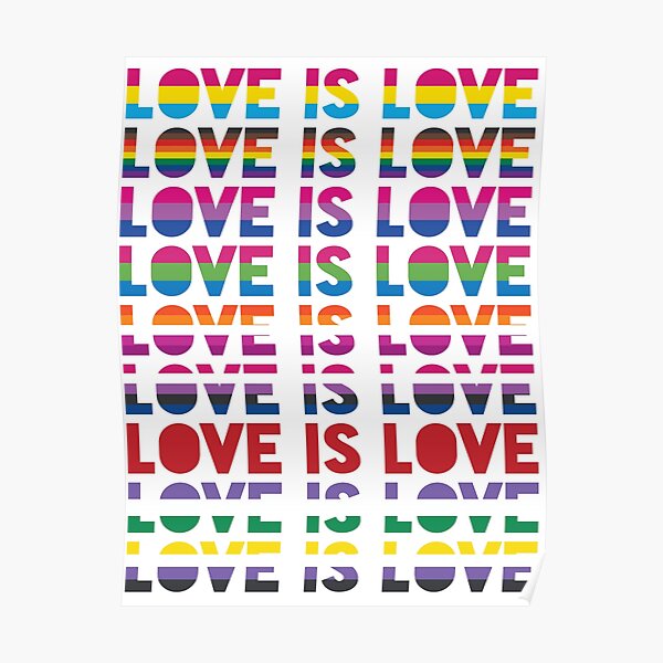 "Love is Love Pride Flag Colors" Poster for Sale by TheMurphyGirl ...