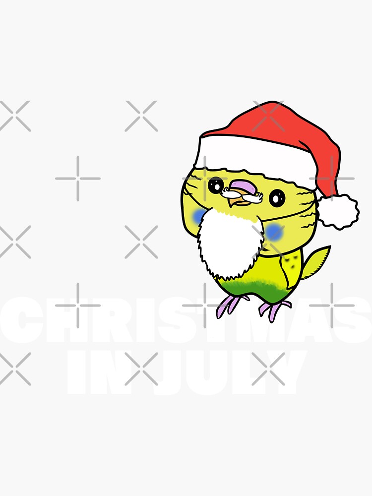 Christmas In July Budgie Sticker For Sale By Phys Redbubble
