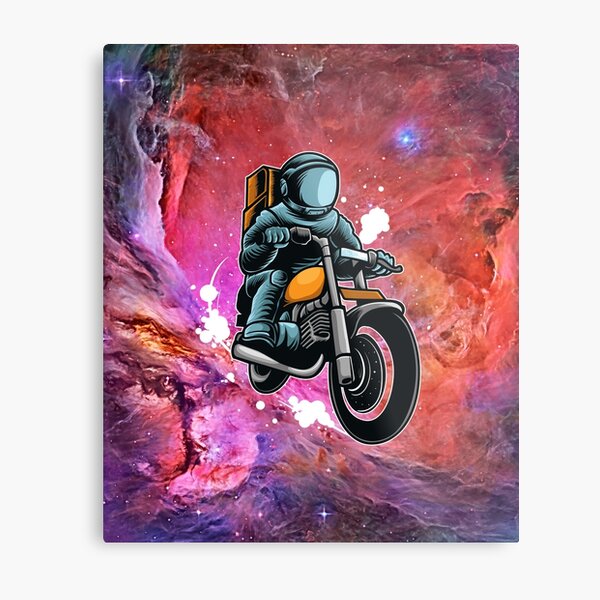 "Astronaut Riding Motorcycle in the Orion Nebula - Galaxy Space Art ...