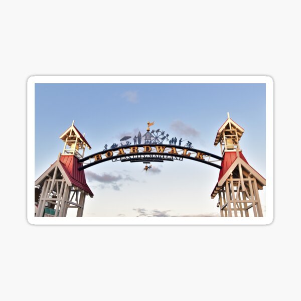 "Ocean City Boardwalk Sign" Sticker by searchlight | Redbubble