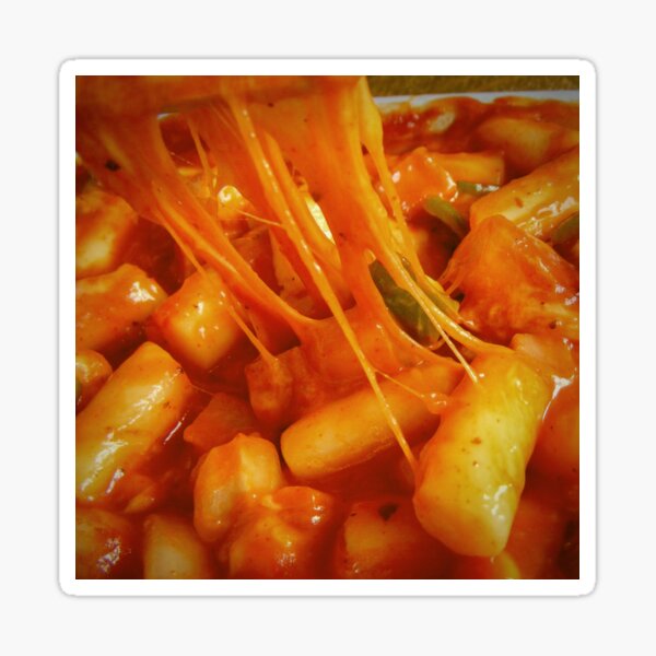 "Korean Tteokbokki with Cheese" Sticker for Sale by NerdyByDesign ...