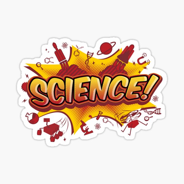"Science comic book style type" Sticker for Sale by DannyLomeli | Redbubble