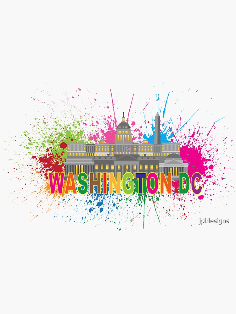 "Washington DC Paint Splatter" Sticker for Sale by jpldesigns | Redbubble