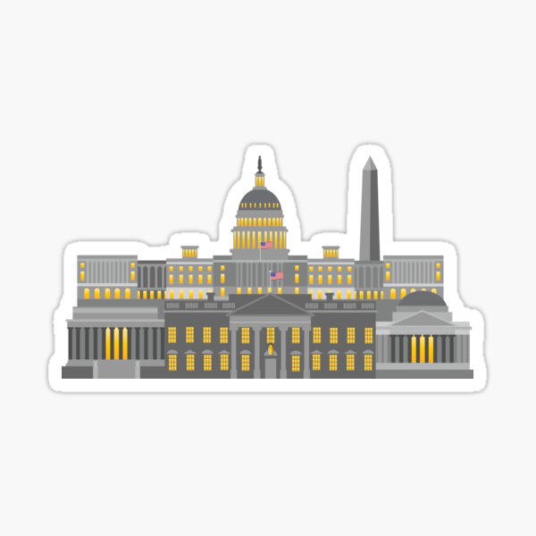 "Washington DC Monuments and Landmarks Illustration" Sticker for Sale ...