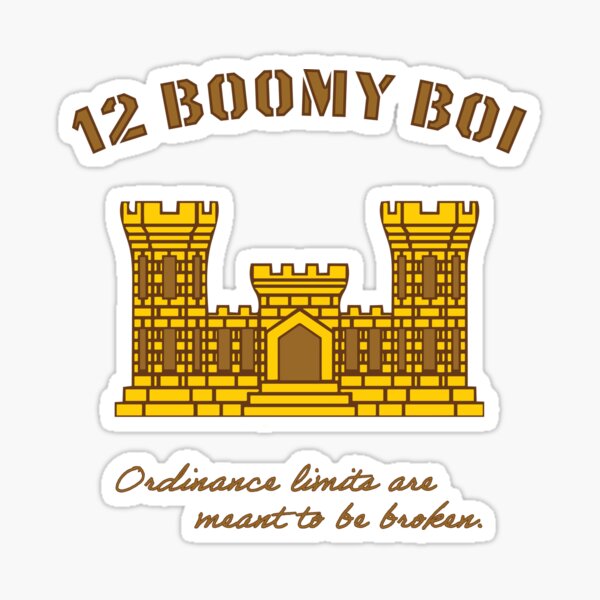"12 Boomy Boi" Sticker for Sale by TheSaltySpc | Redbubble