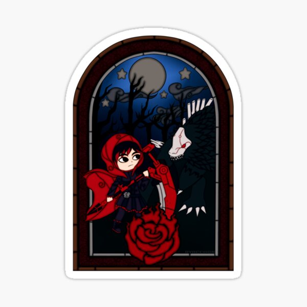 "Ruby rose character RWBY design" Sticker by SmithMicaela | Redbubble