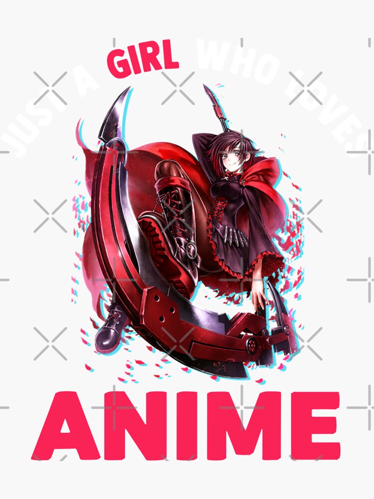 "kawaii Ruby Rose just a girl who loves RWBY classic" Sticker for Sale ...