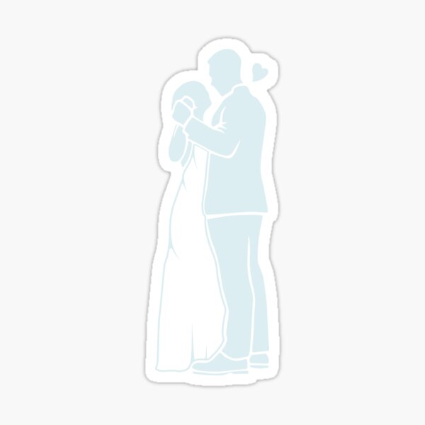 " Bride & Groom, Wedding Couple, Blue & White " Sticker for Sale by ...