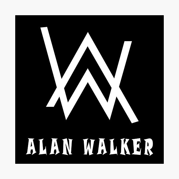 Impression photo « Alan walker logo blanc », par Naimarri | Redbubble