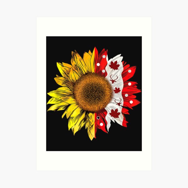 "Happy Canada Day Funny Canadian Flag Sunflower" Art Print by coraclr ...