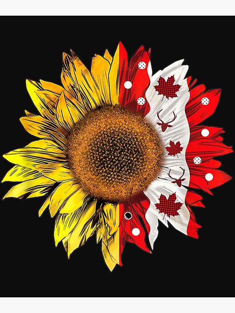 "Happy Canada Day Funny Canadian Flag Sunflower" Art Print by coraclr ...
