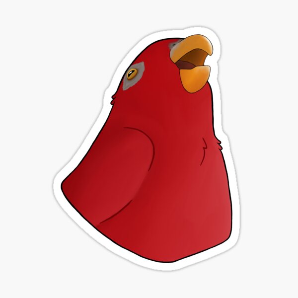 "Red Bird Laughing" Sticker for Sale by hwymer | Redbubble