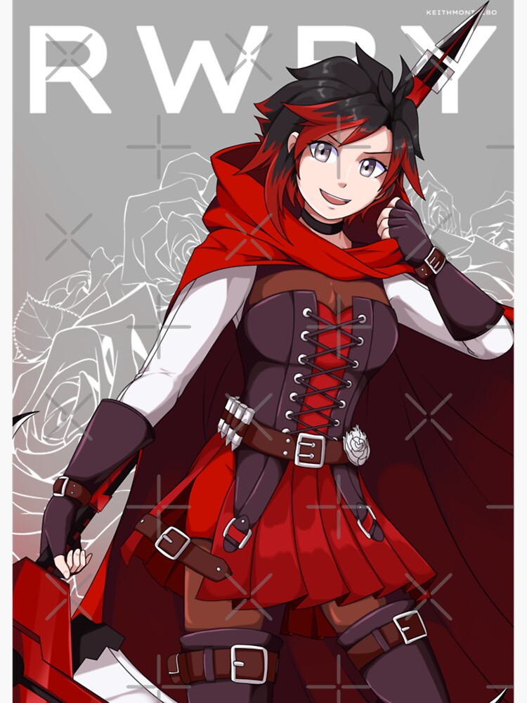 "Ruby Rose poster rwby classic" Sticker by FieldsPhilip | Redbubble