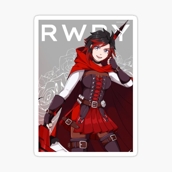 "Ruby Rose poster rwby classic" Sticker by FieldsPhilip | Redbubble