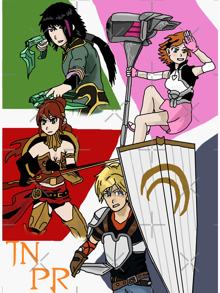 "Characters from Team JNPR color rwby cover" Sticker for Sale by ...