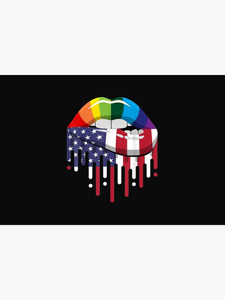 "LGBT Flag Lip Transgender Lesbian Gay Bisexual USA Flag - LGBTQIA+ ...