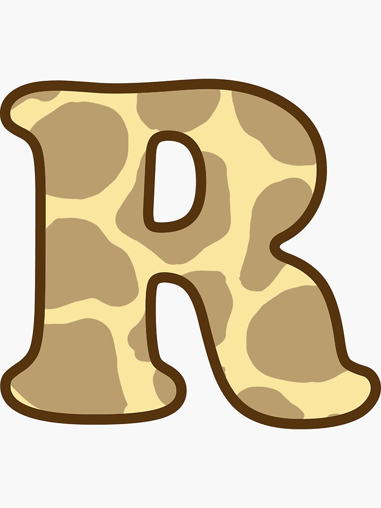 "Giraffe Print Letter R" Sticker for Sale by fashioncancer | Redbubble