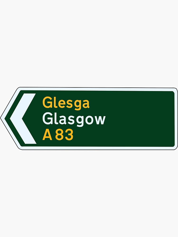 "Glesga Glasgow Sign" Sticker for Sale by BlackBalloonTs | Redbubble