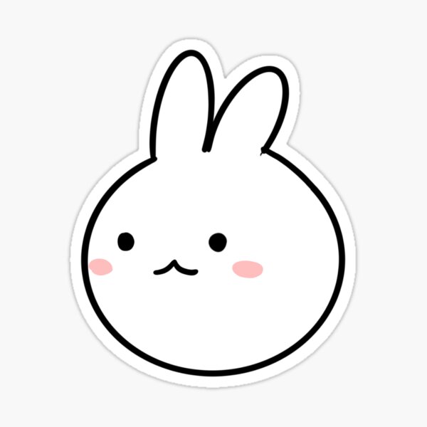 "Cute white bunny" Sticker for Sale by luludesignzz | Redbubble