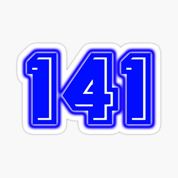 "Blue Number 141" Sticker for Sale by sport-blue | Redbubble