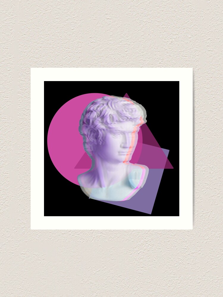 "Vaporwave David Statue Sculpture Aesthetic " Art Print by TadowShop ...