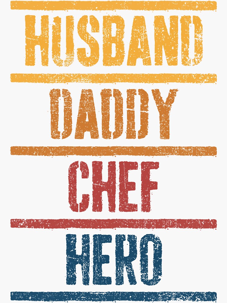 "Chef Dad Husband Daddy Father's Day Vintage" Sticker for Sale by ...