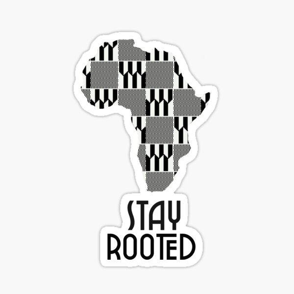 "Stay Rooted Black & White Kente Print" Sticker for Sale by Mazubalala ...