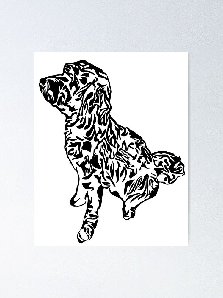 "Oodle Groodle Spoodle Line Art " Poster for Sale by OpulentPoodles ...