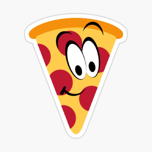 "smiley pizza face" Sticker for Sale by Menddyy | Redbubble