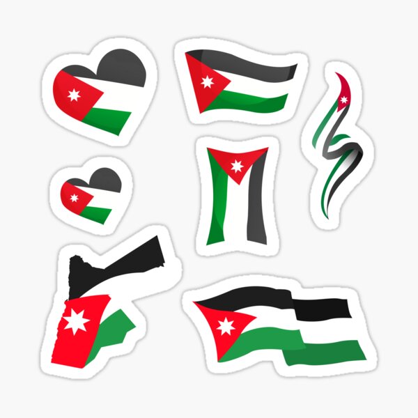 "Jordanian flag With Jordan map sticker pack" Sticker for Sale by ...