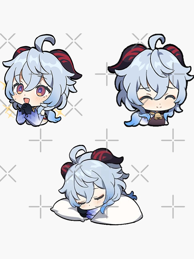 "Ganyu Genshin Impact Chibi Stickers Set" Sticker for Sale by dudu ...