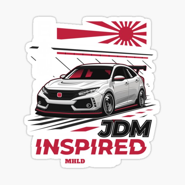 "Civic Type R Sport Car Illustratio| Perfect Gift" Sticker for Sale by ...