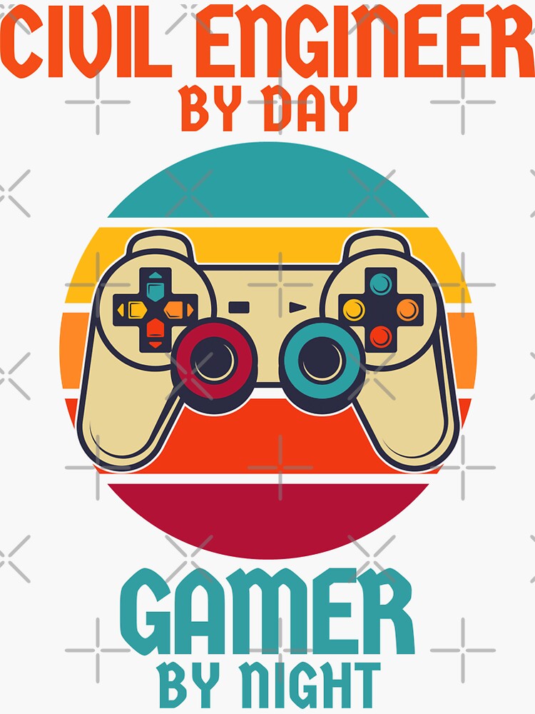 "Civil Engineer Gamer" Sticker for Sale by choisanezine | Redbubble