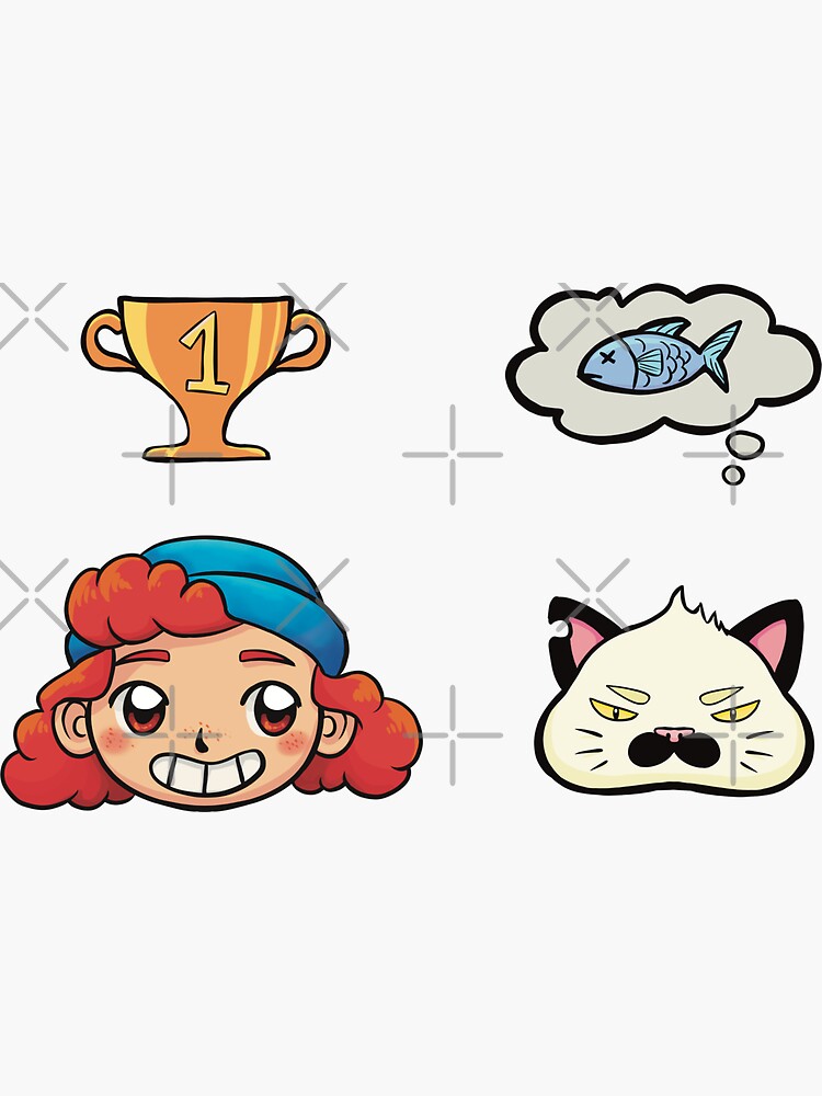 "Cute Giulia and her cat set from Luca" Sticker for Sale by Namidere7 ...