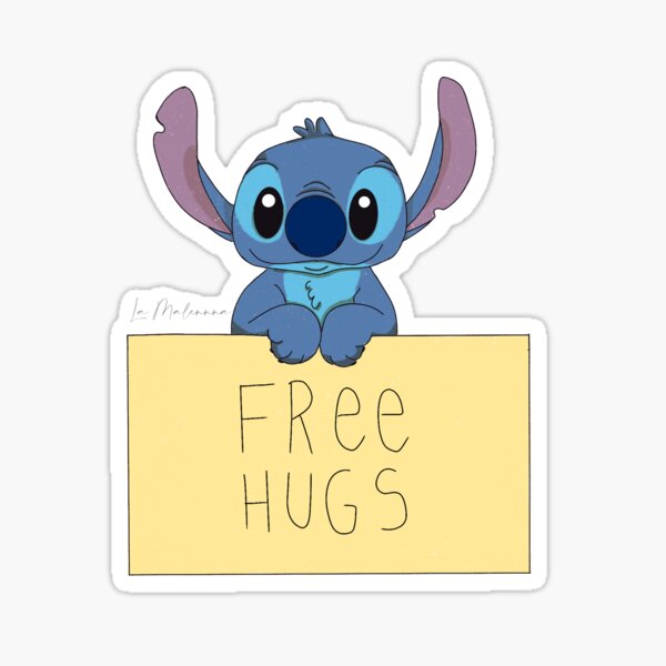 "Lovely Stitch, Free Hugs!" Sticker by LaMalennna | Redbubble