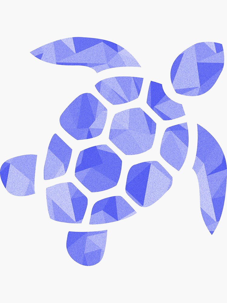 "Sea Turtle, Low Poly Triangle Pattern Overlay - Blue" Sticker for Sale ...