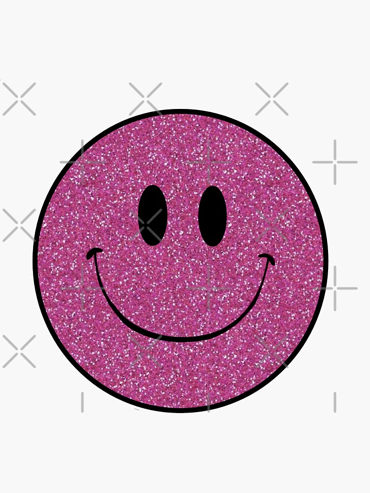 "Smiley face (glitter 2.)" Sticker for Sale by ChlorisDc | Redbubble