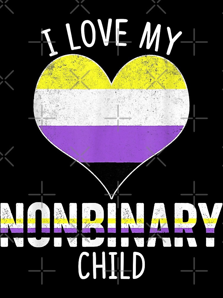 Lámina fotográfica «Ropa de bandera de orgullo no binario Amo a mi hijo ...
